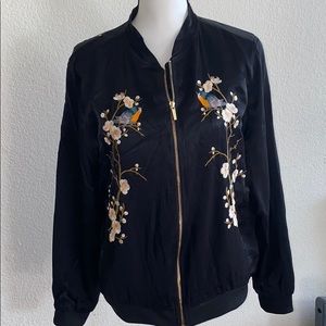 Zara | Jackets & Coats | Zara Satin Cherry Blossom Sakura Jacket | Poshmark